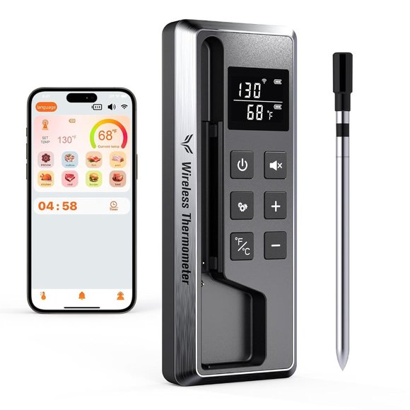 Paneceia | Kitchen | Paneceia Wireless Meat Thermometer Digital 80ft ...